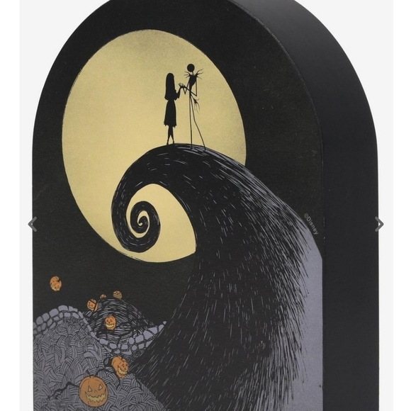 Disney | Accents | Nightmare Before Christmas Jack And Sally Spiral Hill Wood Wall Art | Poshmark